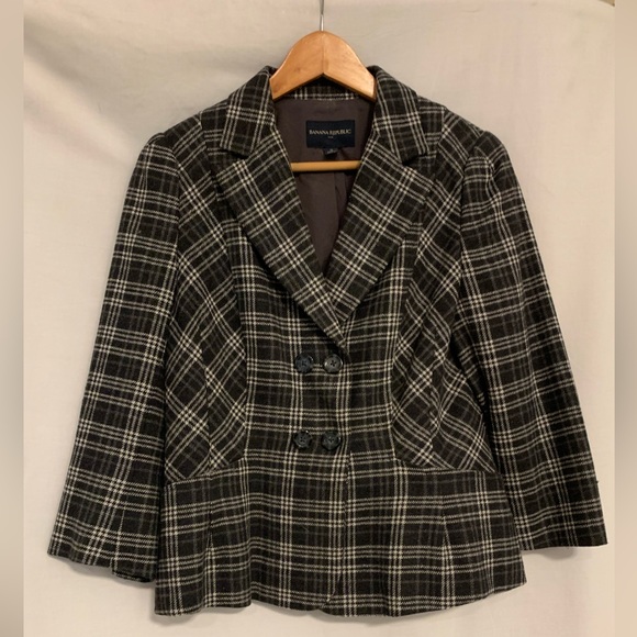 Banana Republic | Jackets & Coats | Banana Republic Gray Plaid Blazer Jacket | Poshmark